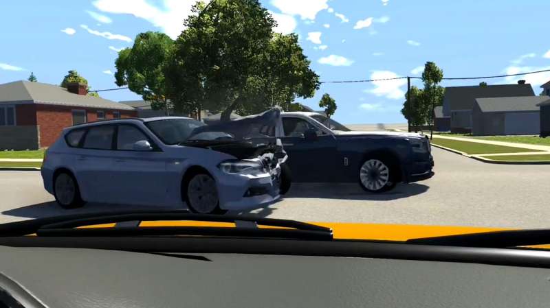 BeamNG:驾驶员视角感受车祸的威力有多大,拟真车祸模拟游戏
