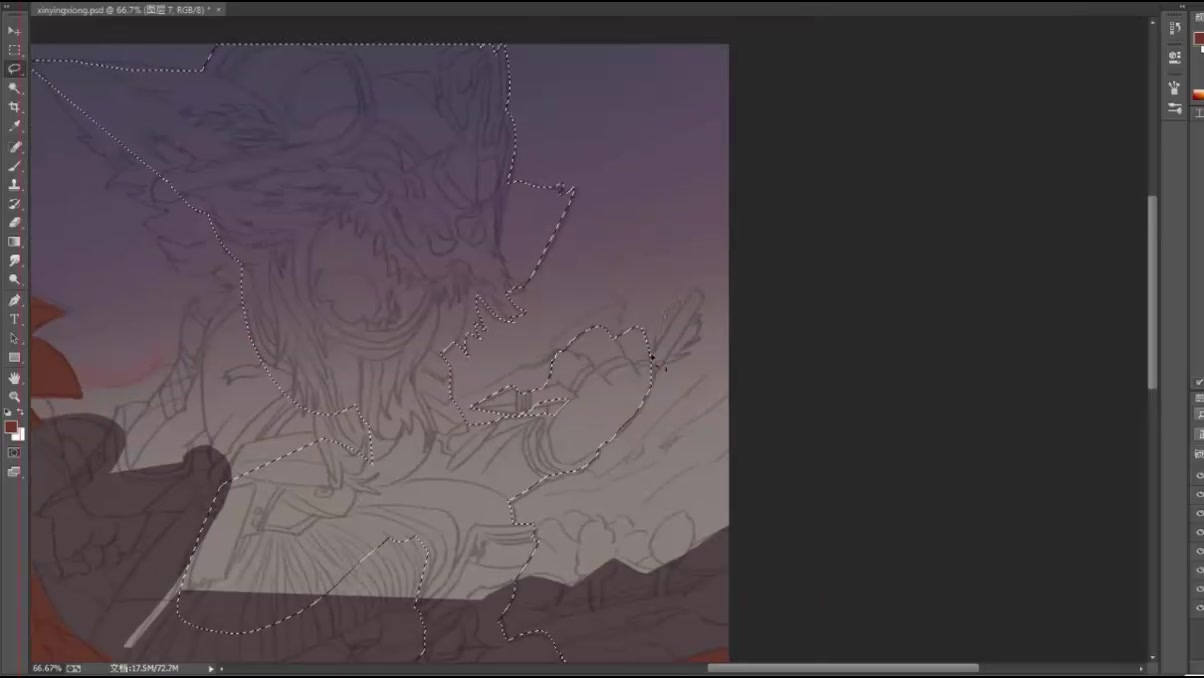游戏场景设计学习教程、PS绘制英雄联盟游戏场景、PS绘画游戏场景