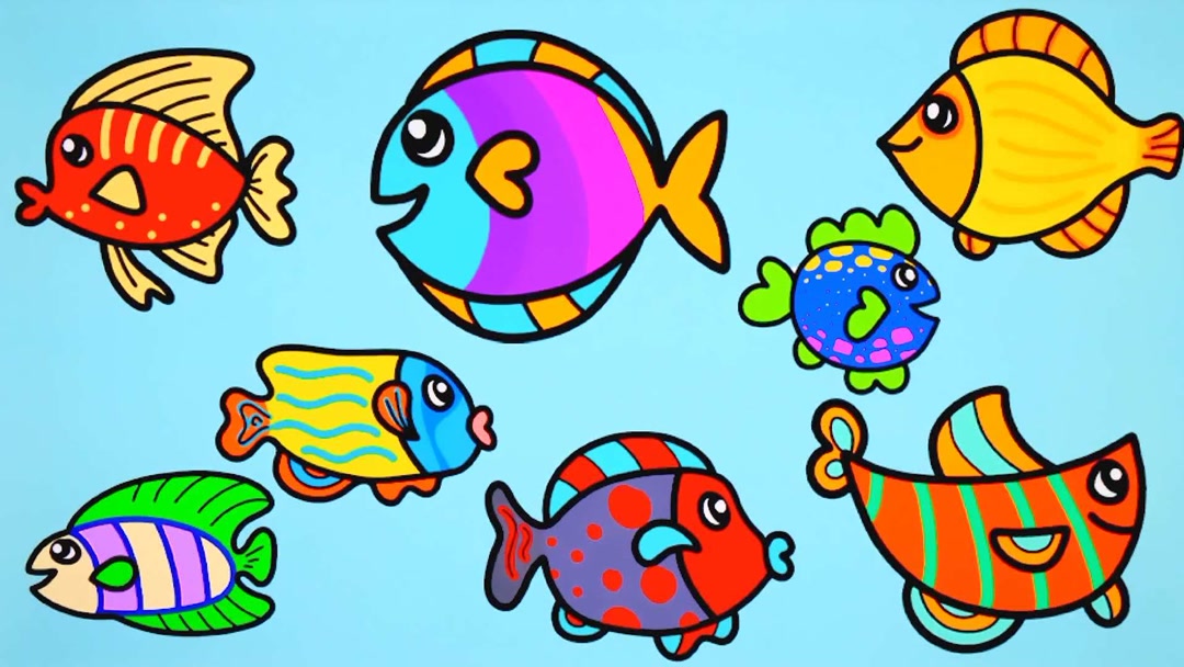 可爱的小鱼儿简笔画!