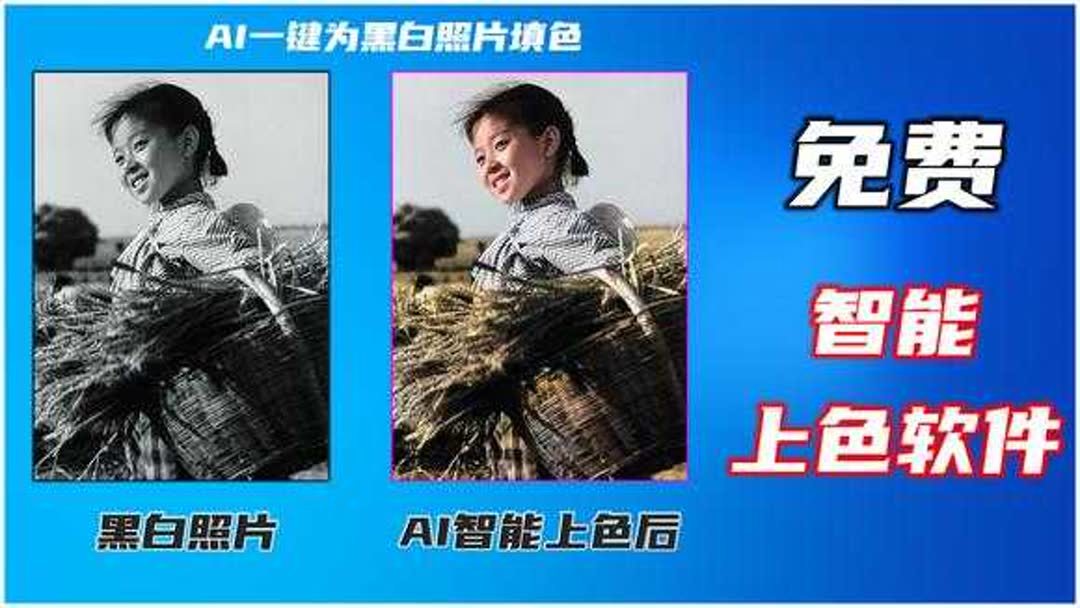 黑白照片秒变彩照!AI智能一键上色,免费电脑软件