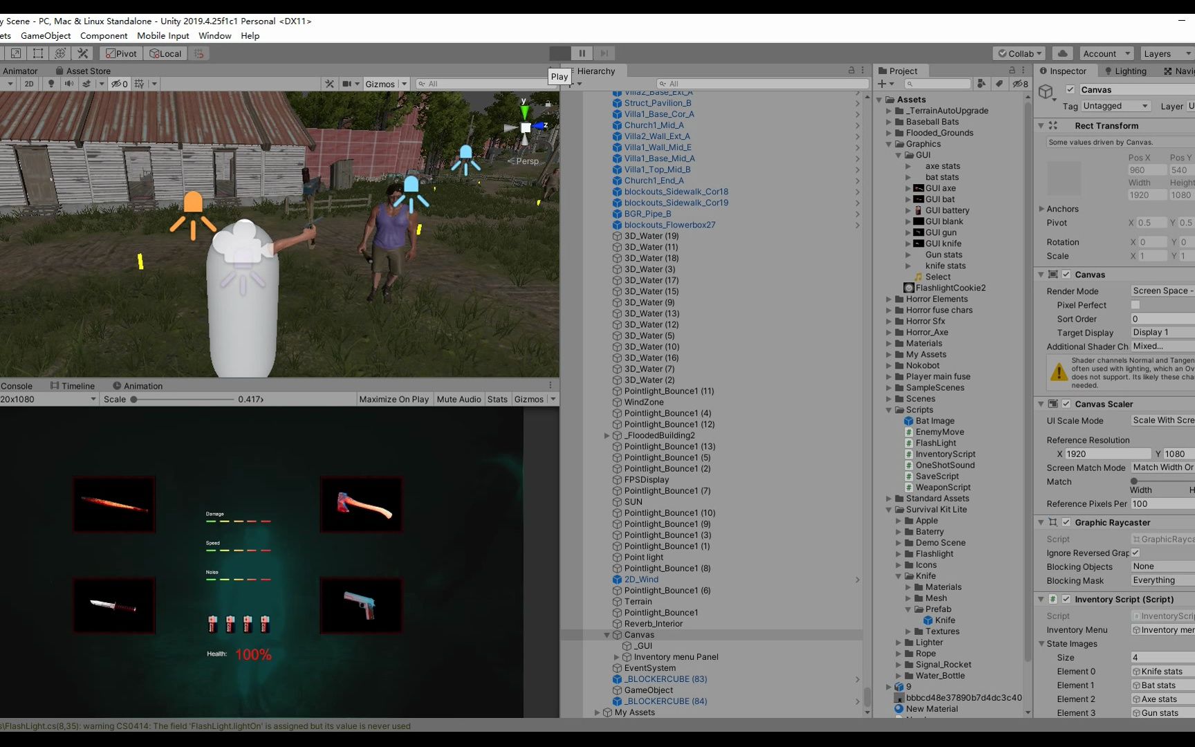 Unity3d开发第一人称恐怖游戏-视频完整版-Part4-07-按菜单的时候放下...