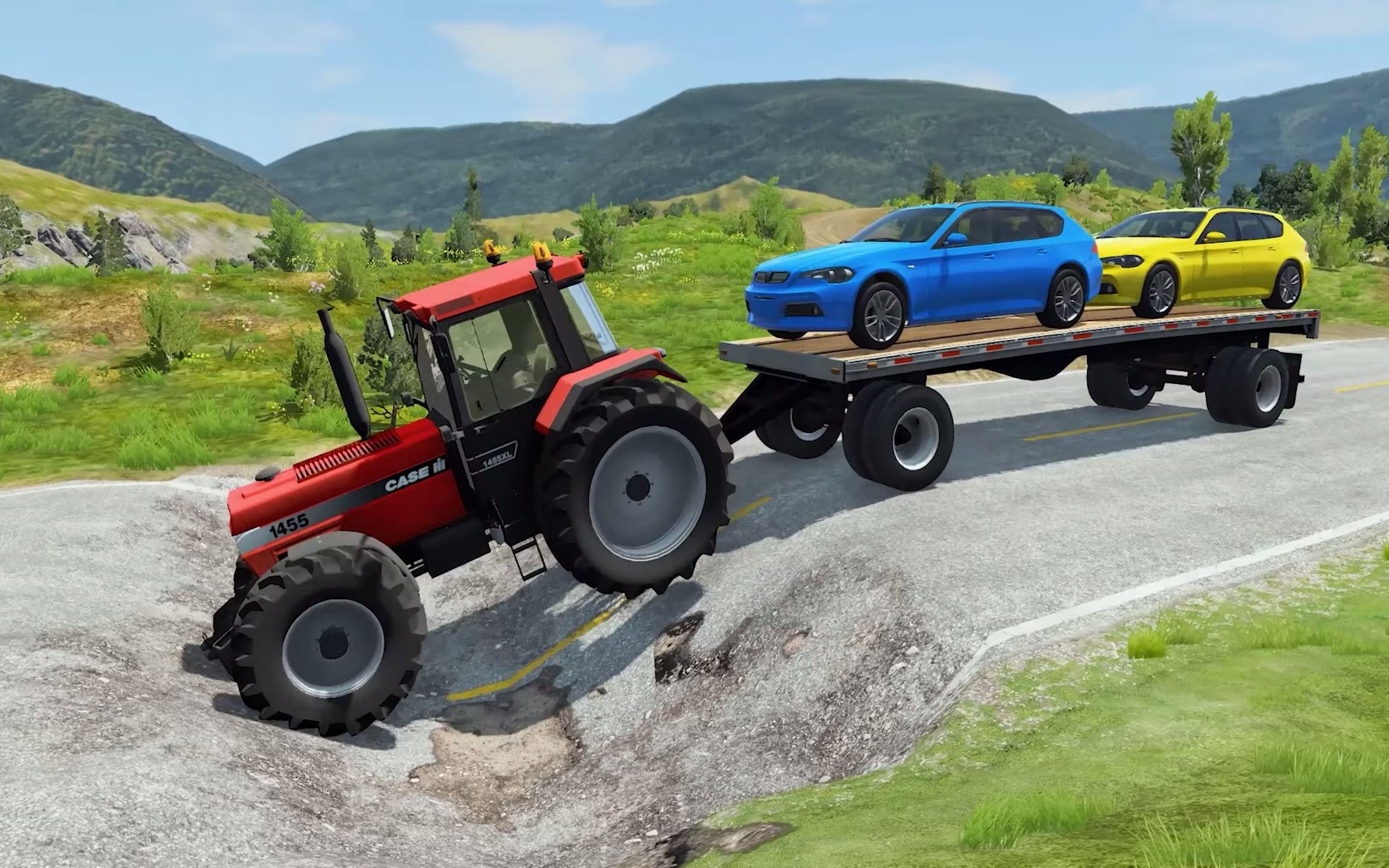 《BeamNG.drive》游戏之巨大坑洼减速带汽车救援