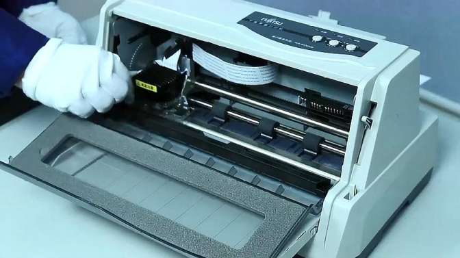 富士通针式打印机安装色带盒操作视频