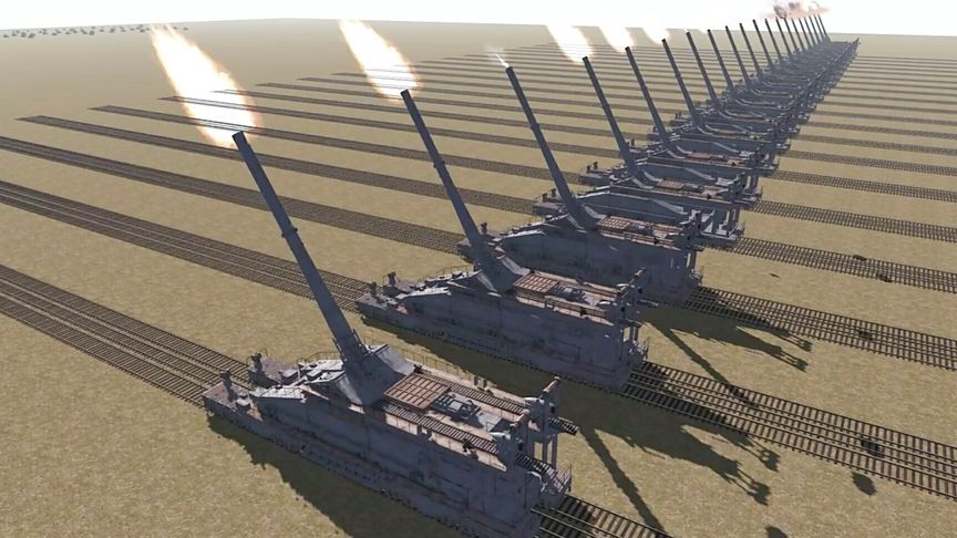 20台“古斯塔夫巨炮”炮轰坦克阵地,威力惊人