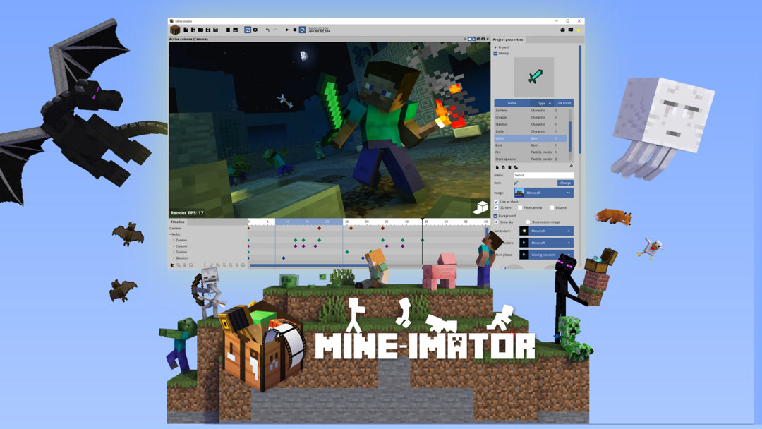 【Mine-imator教程】1-7:初识关键帧-动画案例