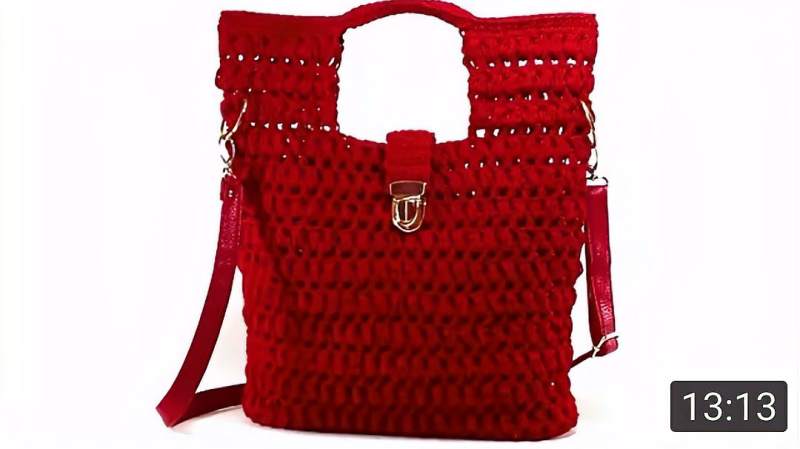钩针编织美观时尚的手提包,简单易织,新手可仿