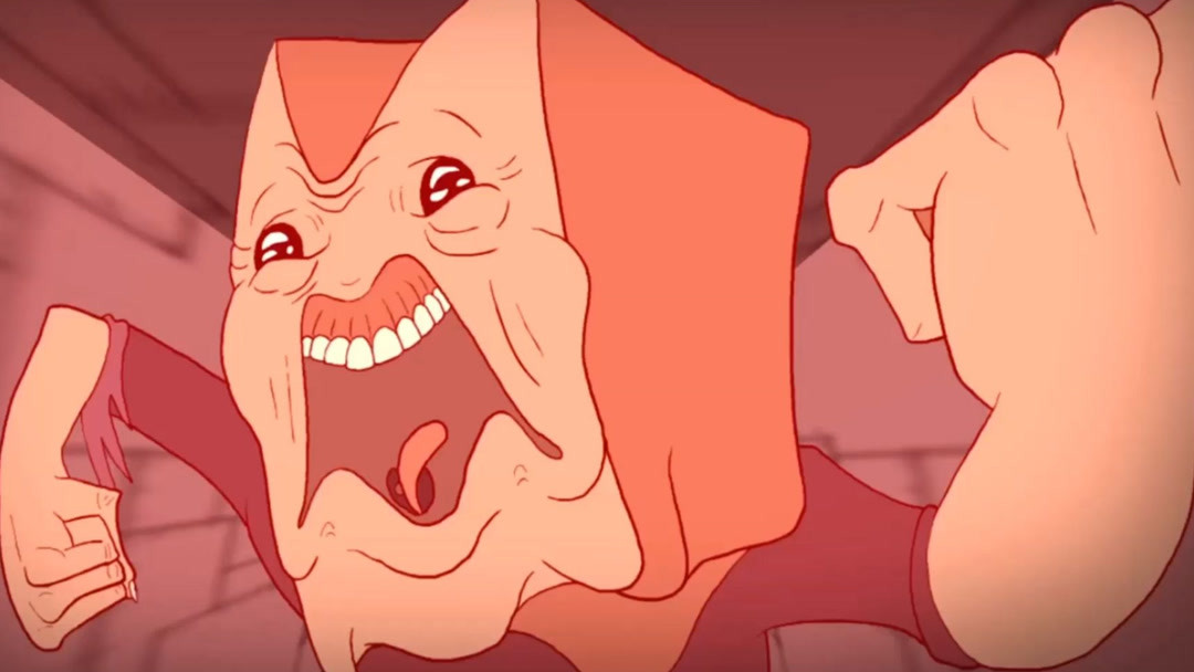 被感染可怕的病毒,人的头变成面包,暗黑人性动画