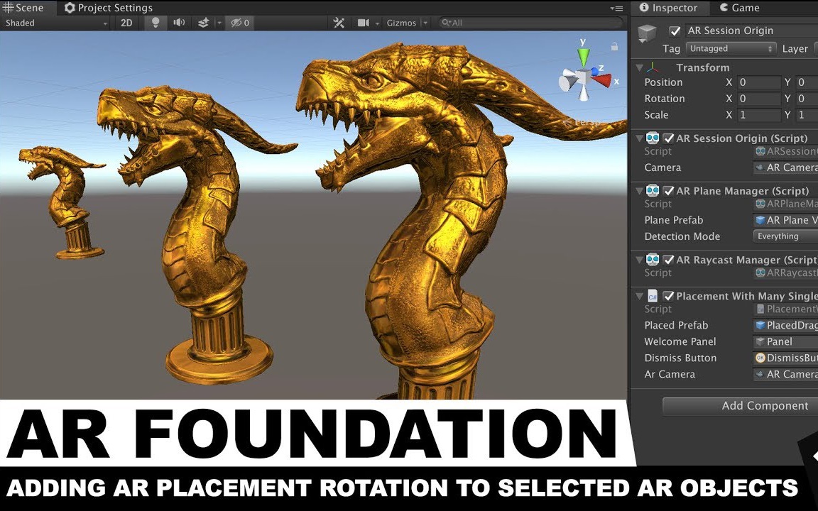 UNITY3D与AR基础-添加放置对象和旋转他们选择