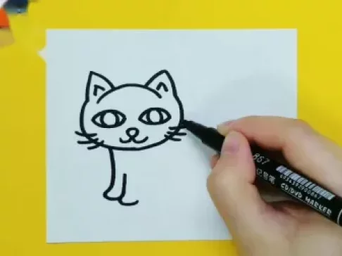 超简单简笔画教学【动物篇】-小猫咪