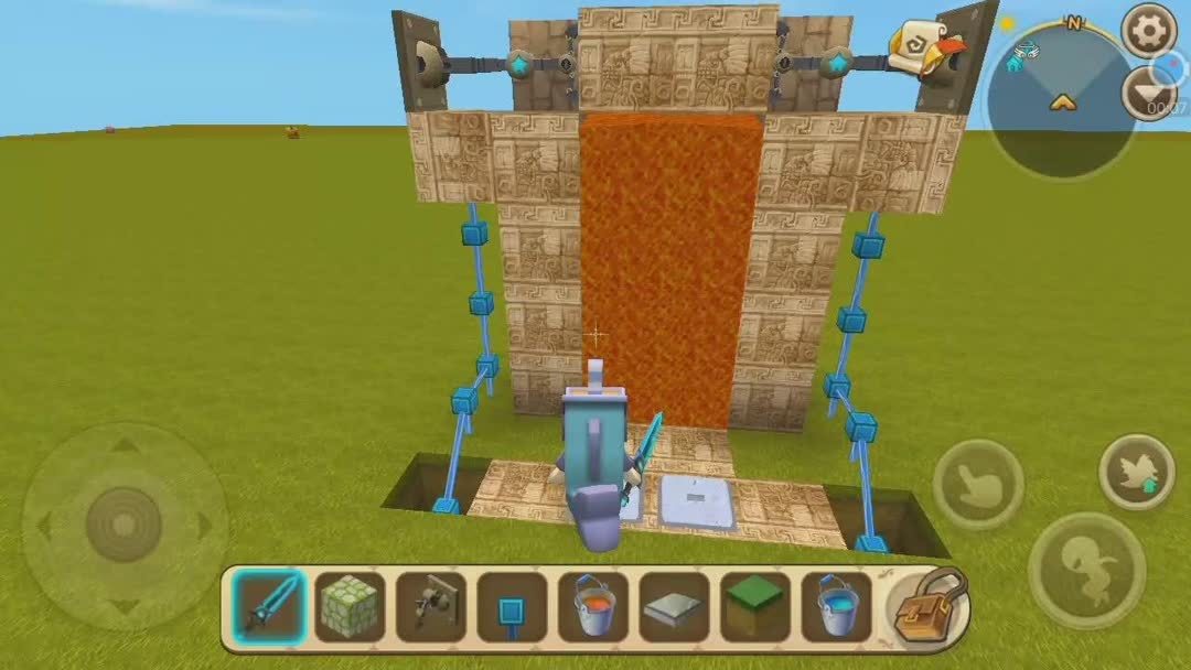 迷你世界:制作空气熔岩陷阱门教学,再也不怕怪物啦