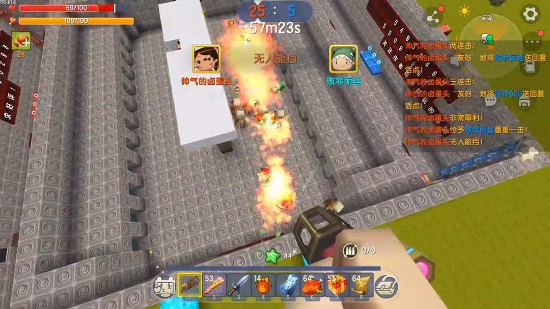 迷你世界:大神大战4当火箭炮变成无敌武器,秒变火武器加特林!