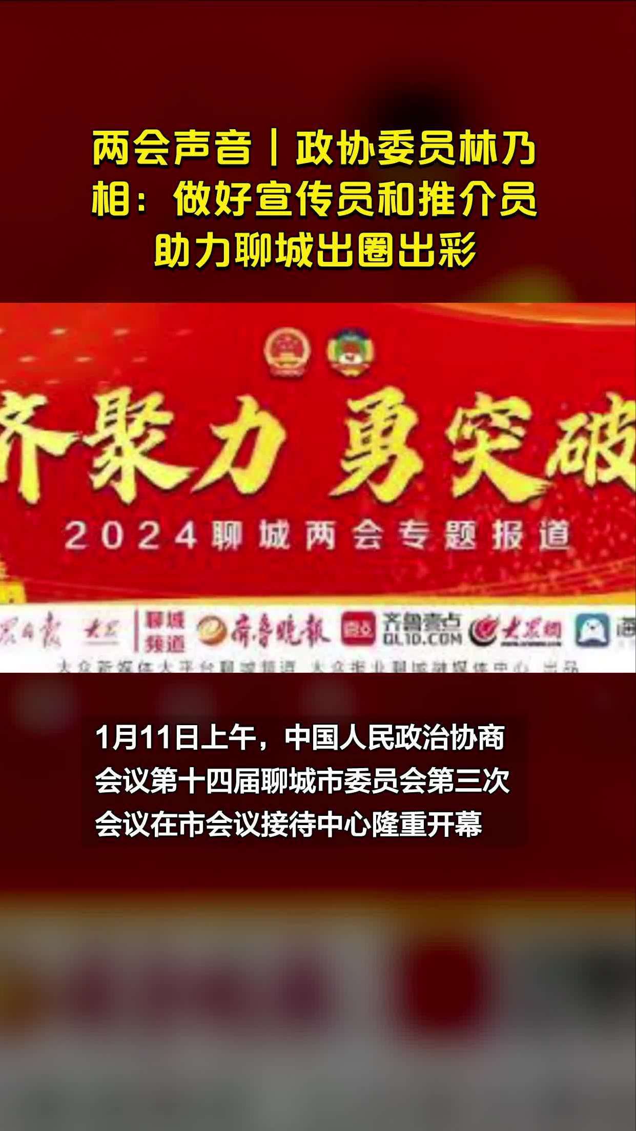 两会声音|政协委员林乃相:做好宣传员和推介员 助力聊城出圈出彩