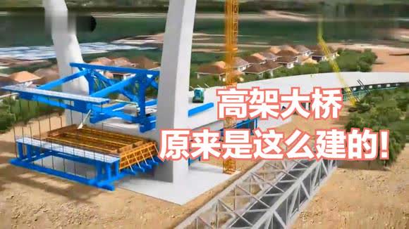 全套高架桥梁施工流程及原理,工程动画视频展示