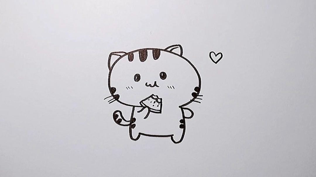 可爱的小猫咪简笔画,你学会了吗?
