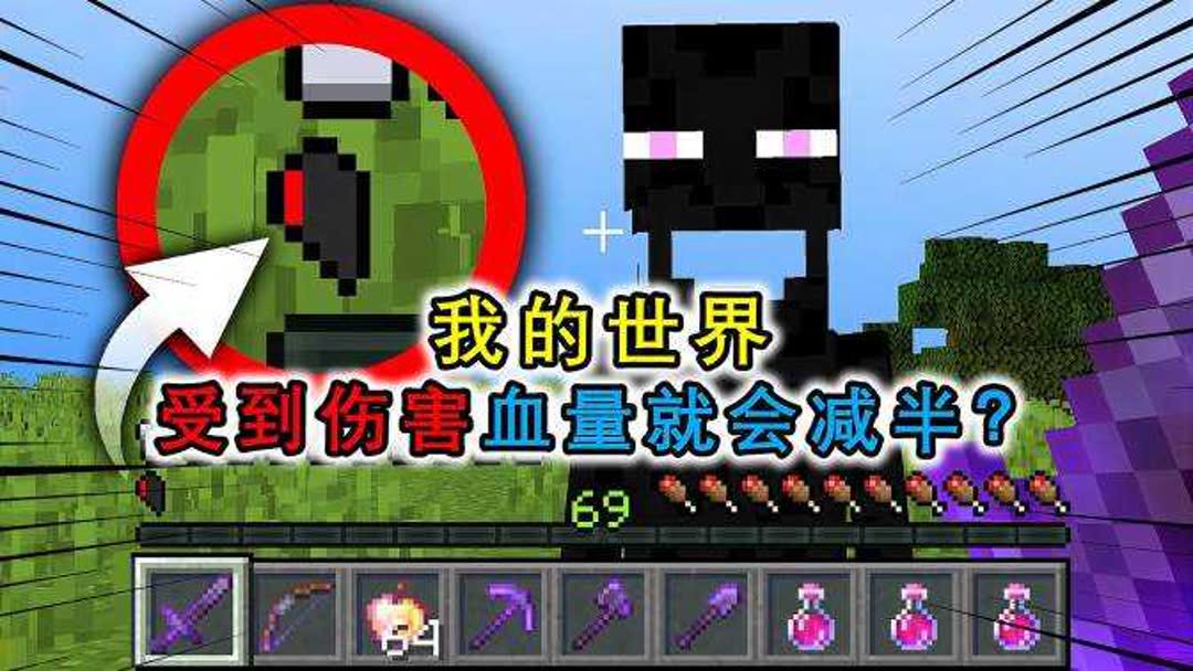 我的世界:受到伤害血量减半?开局数十亿的血量,通关剩下四颗心