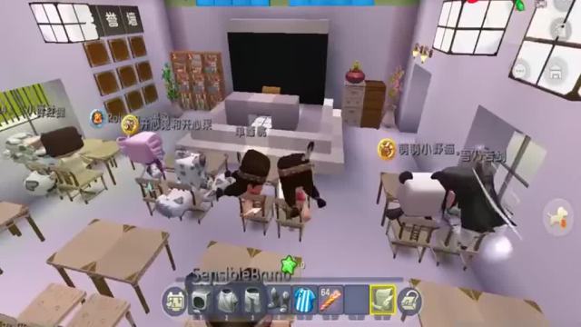 迷你世界:开学上课了,这么多人等着上课难道老师睡过头了