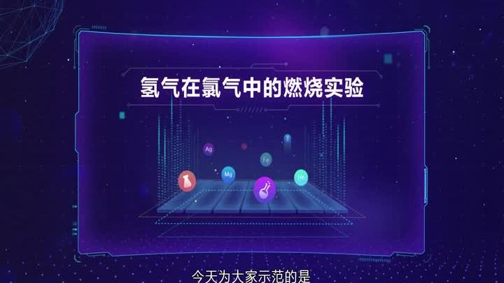 全新高清高中化学实验——氢气在氯气中的燃烧实验