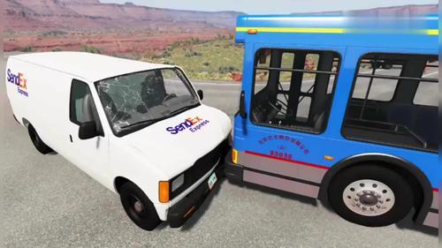 假人在路口用一条合金铁链阻止吨可乐货车,车祸模拟器