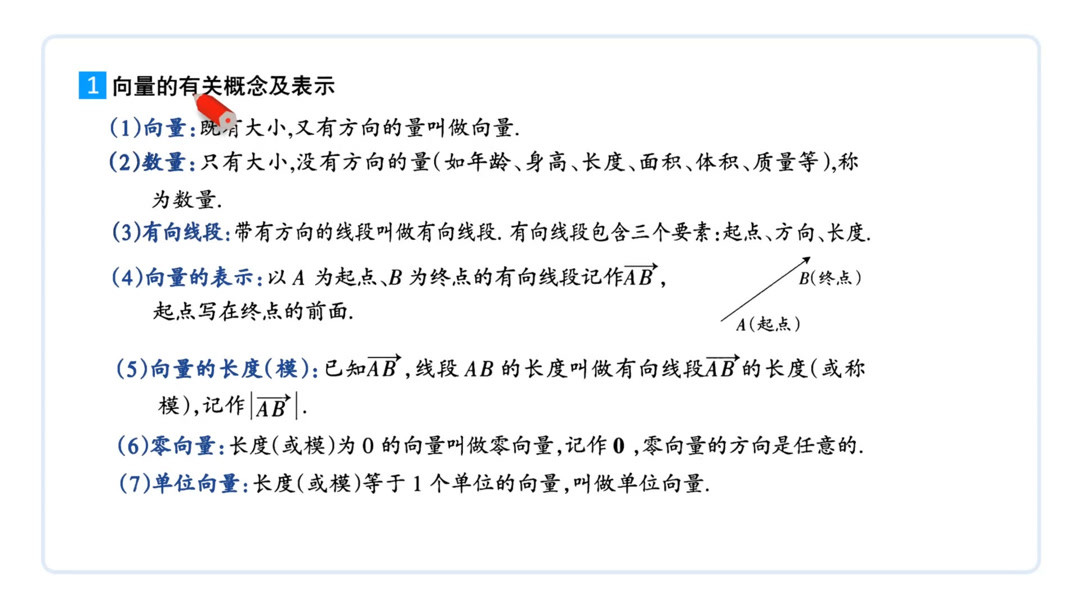 1.平面向量的基本概念