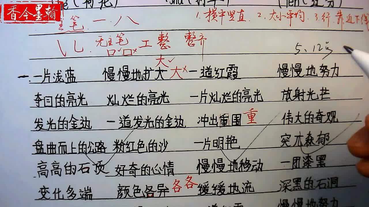 4年级学生的日常作业点评,3点做到书写工整,会用主笔更上层楼