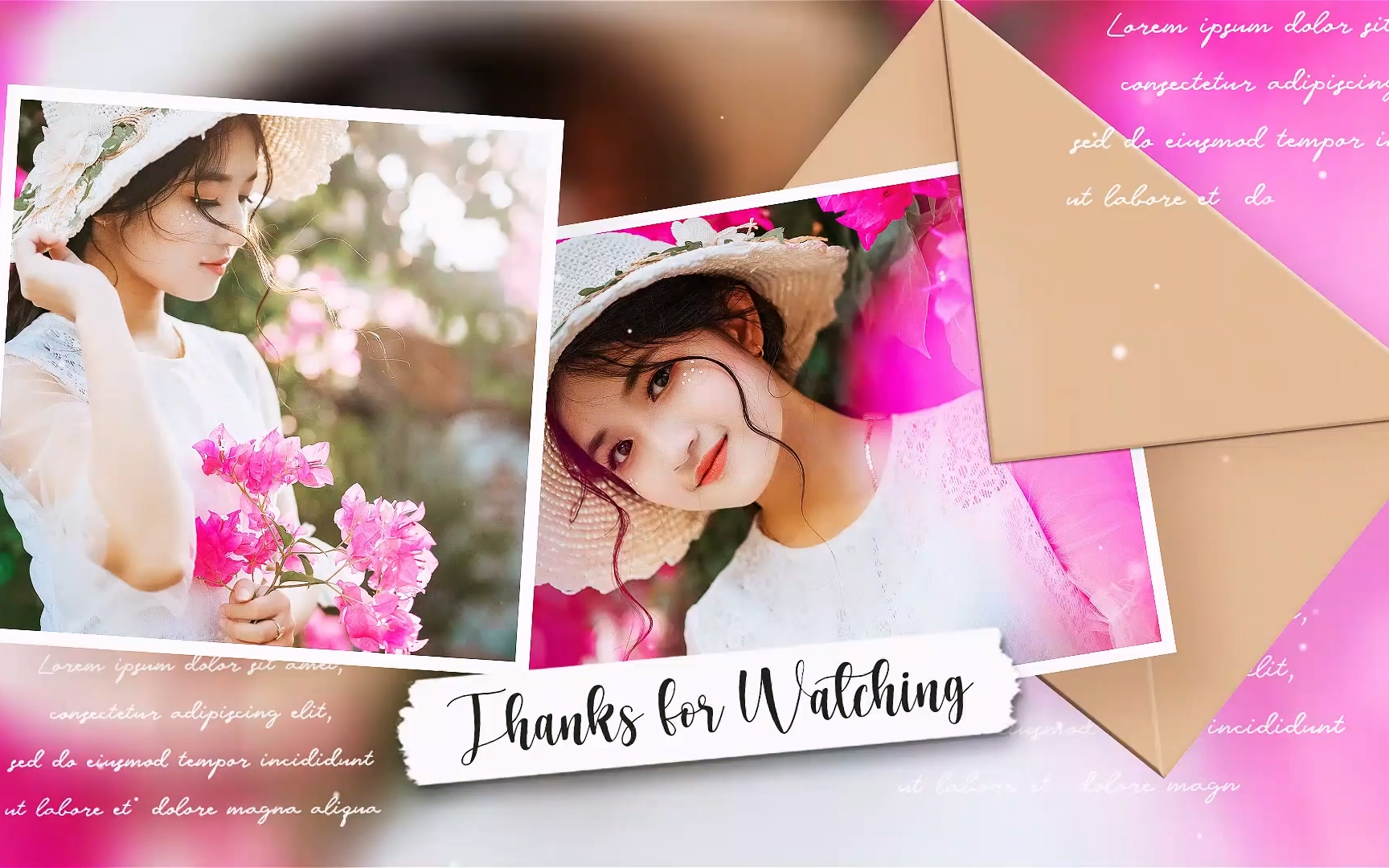 AE模板-信封特效的幻灯片视频相册视频同学聚会视频家庭影集视频...