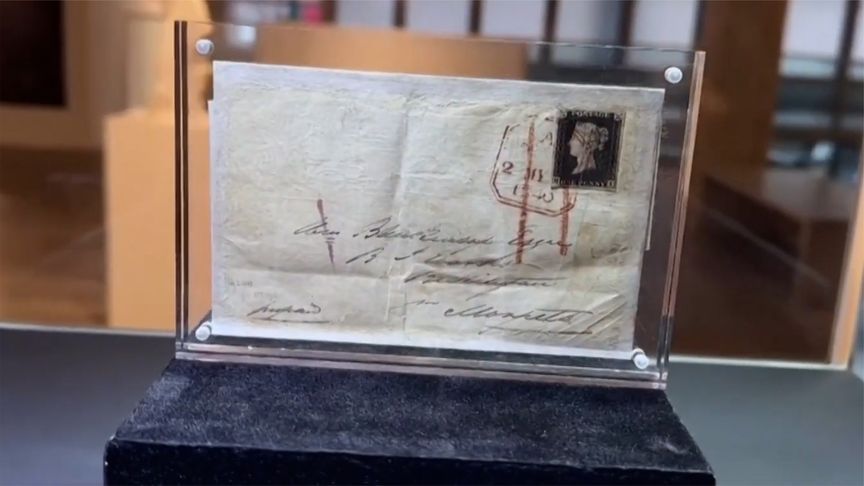 世界首封用邮票寄出信件将被拍卖 成交价在1000万至1800万人民币