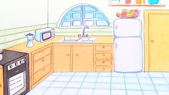 彩铅绘画并不难,画出来还很美 轻松画出漂亮的厨房 你会吗?