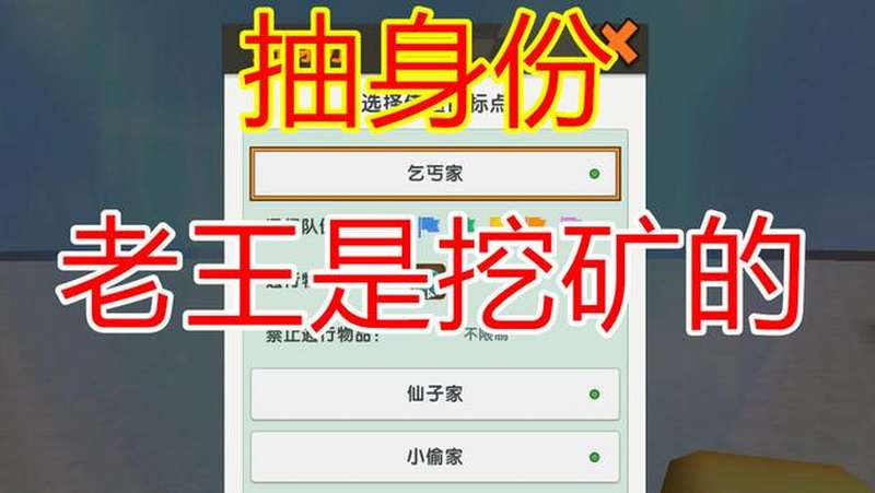 迷你世界 抽身份 这次不是乞丐 王不畏抽到挖矿的 住在地下