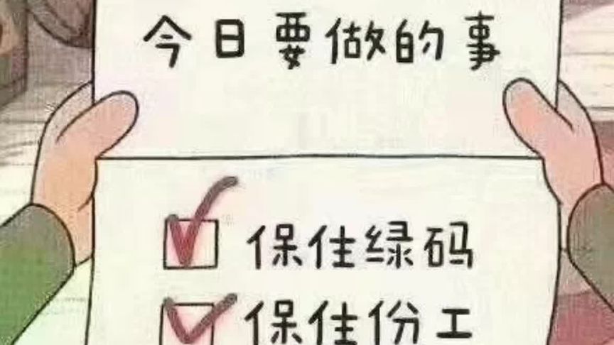 我的码是绿色的,我哪里也不去,我要保住绿码,保住条命。