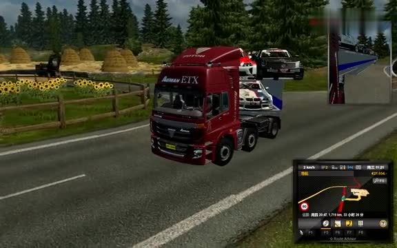 欧洲卡车模拟2:北汽福田欧曼重卡牵引车和超长轿运车