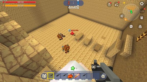 迷你世界:没想到野人竟然有武器 早知道我先躲起来 不然我就赢了