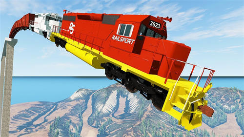 火车飞速通过高空断桥会怎样?3D动画模拟全程,场面也太壮观了!