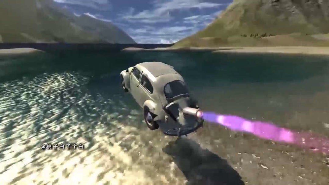 给车辆加装喷射器 在宽广的湖面施展水上飞 车祸模拟游戏