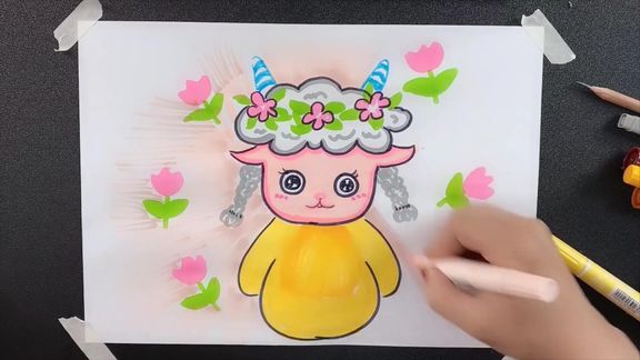 简笔画教你怎么画可爱的小绵羊!