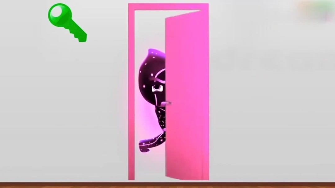 益智动画英语早教找到相同颜色钥匙打开门就能找到睡