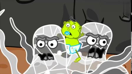 儿童动画:彩色的游泳池里突然出来一怪兽,少儿动画搞笑视频[高清版]