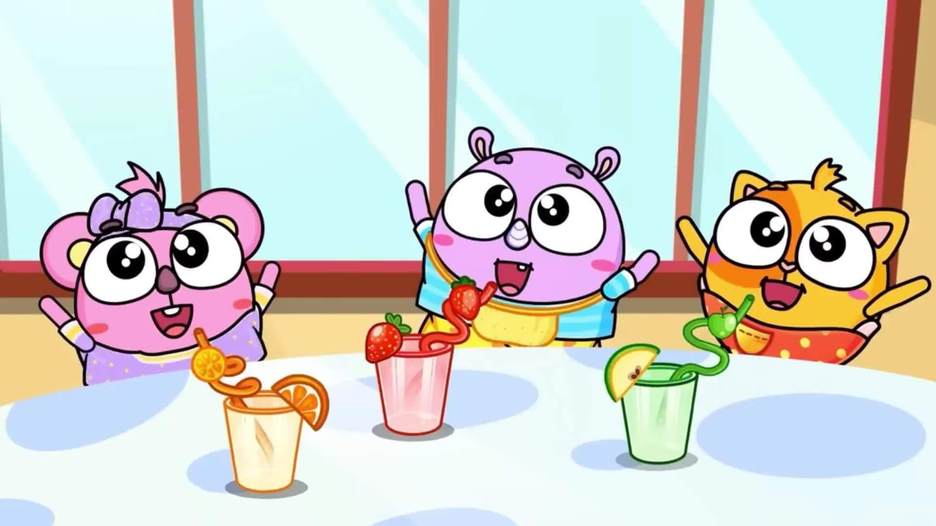 早教益智动画-小宝宝和妈妈一起制作美味的果汁#动画 #少儿