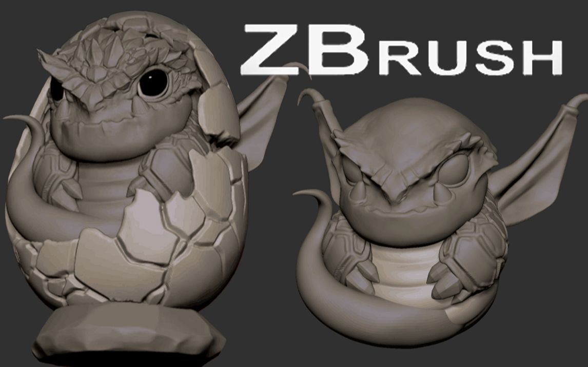 【zbrush雕刻】从球开始教你小恐龙手办模型雕刻,zbrush新手雕刻