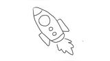 卡通火箭幼儿亲子简笔画