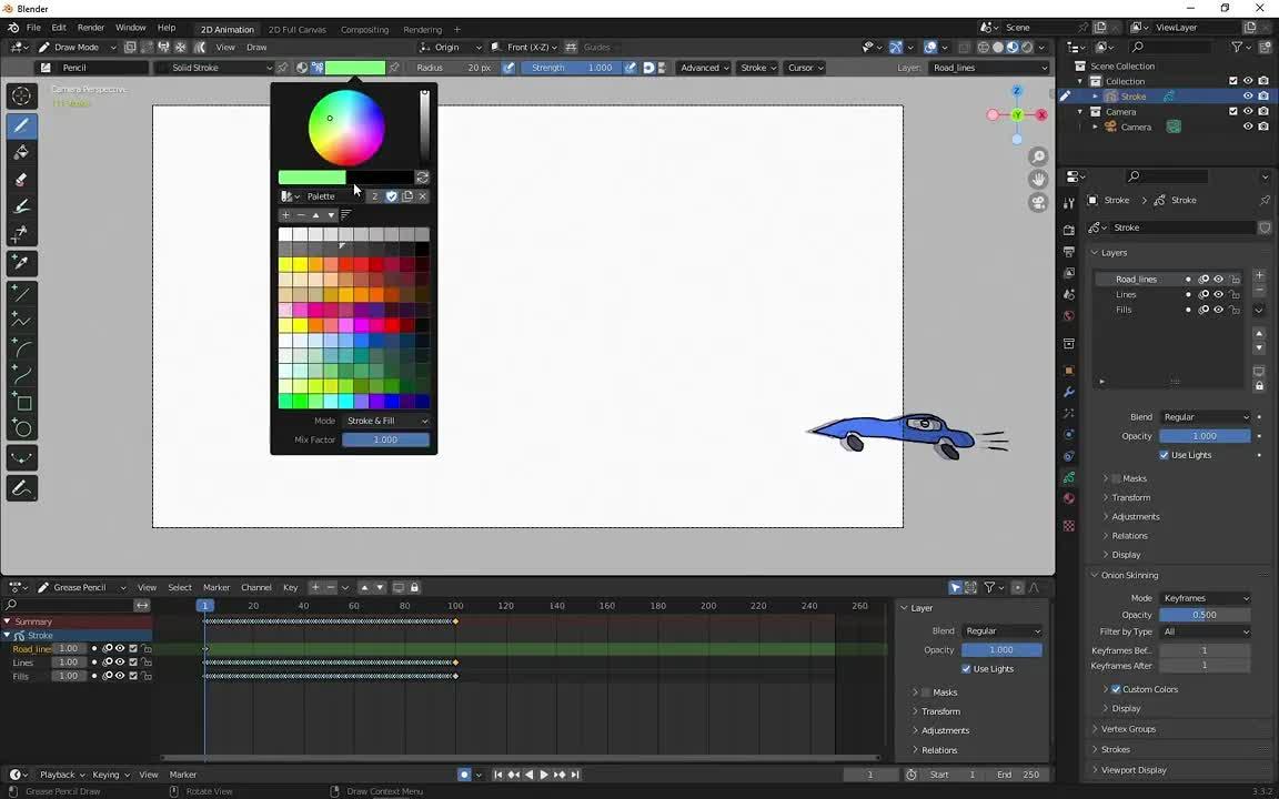 iBlender中文版插件教程Blender 3 的基本蜡笔动画 Blender