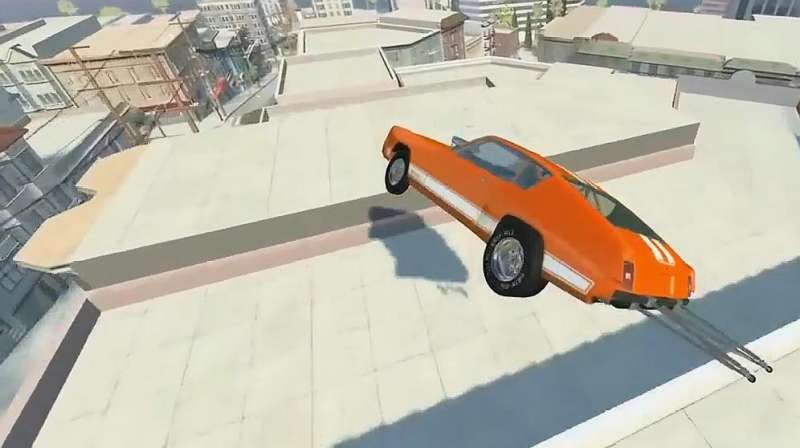 车祸模拟:汽车高楼大夏之间翻滚跌撞坠落,生命就这样不堪一击?