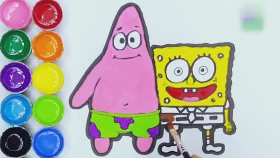 爱上绘画:幼儿绘画 海绵宝宝和他的好朋友派大星