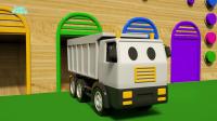 启蒙英语动画:给玩具工程车涂上不同的颜色