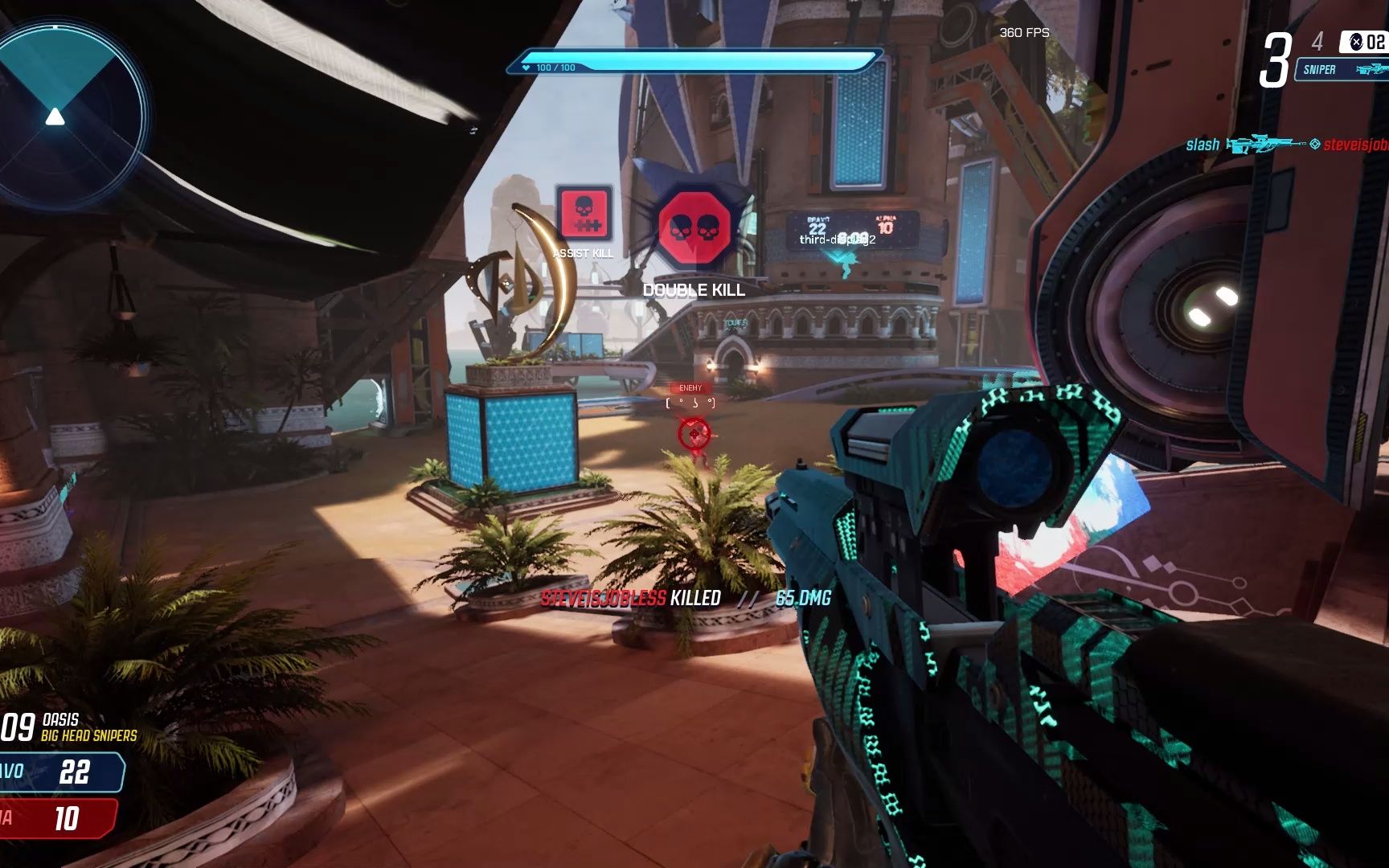 分裂之门 Splitgate 感受一下我的狙击吧 大脑袋狙击模式