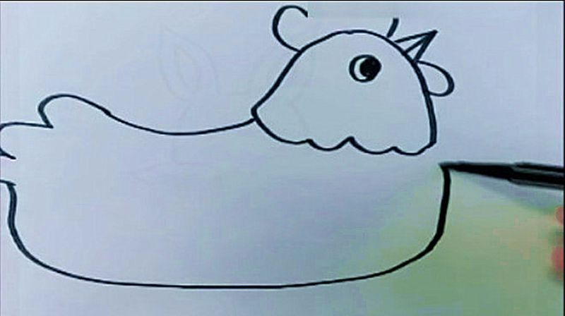 创意简笔画:母鸡妈妈在孵小鸡了…小朋友说:画得太棒了