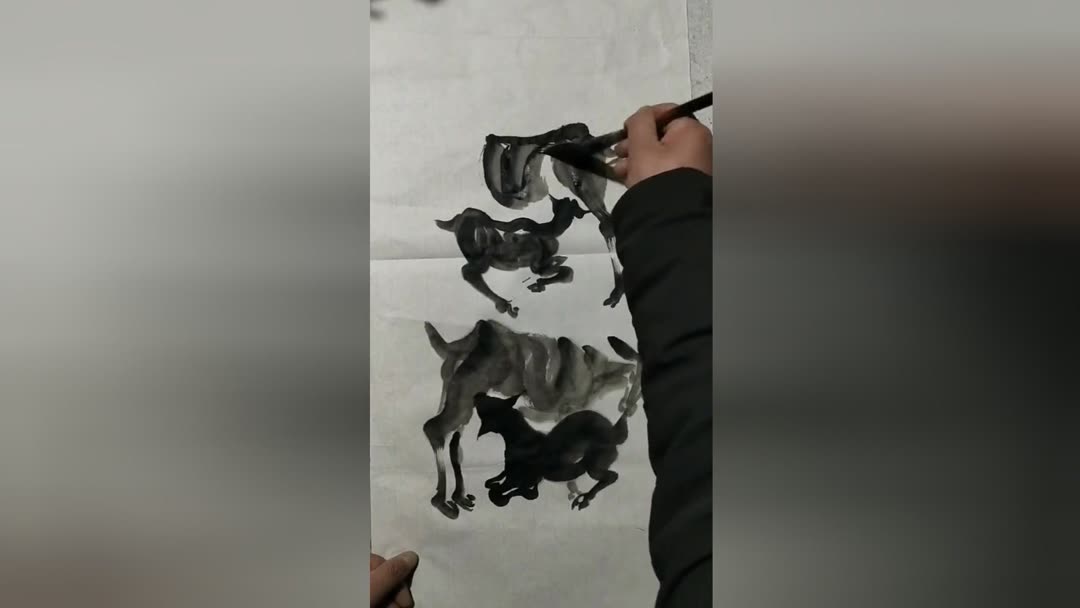 水墨画羊练习