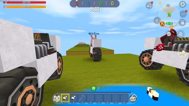 迷你世界,摩托冲刺,凉风挑战摩托空中飞行对手望尘莫及