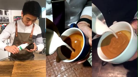 原来咖啡拉花是这样做的,眼:太简单了,手:你会你来