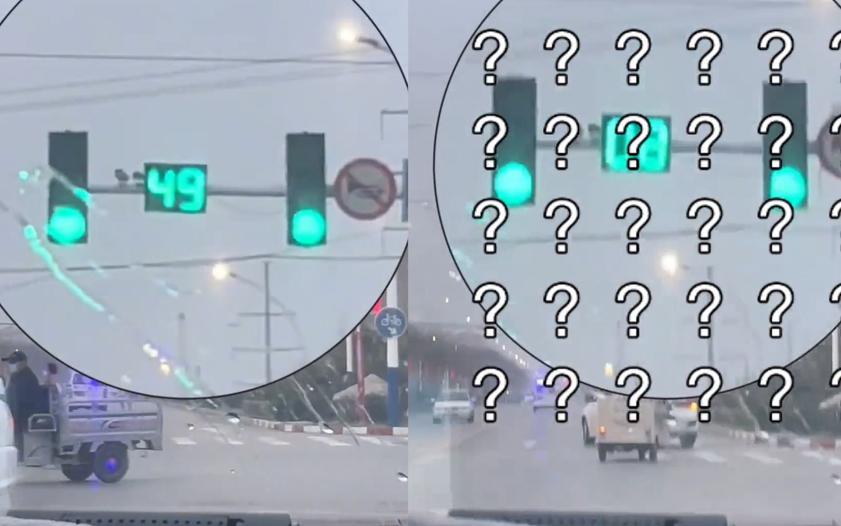 河北一红绿灯开启加速模式,眼还没眨几下就变色儿:逼我闯红灯?