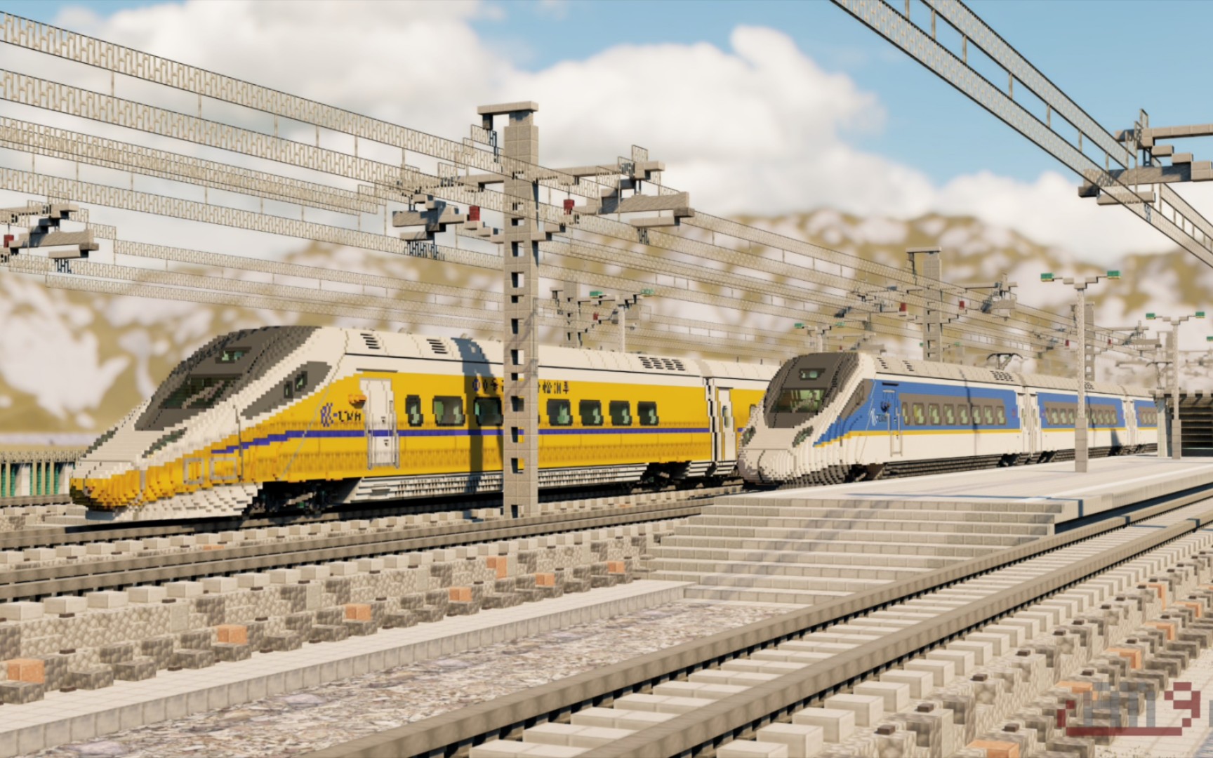 ...场 面!既有线动车组CRH5A停靠低站台并待避动检CRH5J!但是在MC!